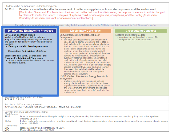Course: Next Generation Science Standards and Environmental Literacy
